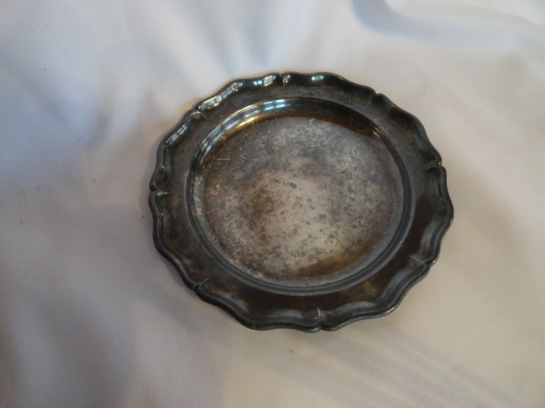 Vintage German Small Silver Plated Plate Small Dish Tea Light Holder ...