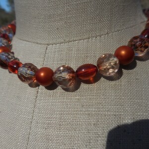 Vintage Women's Rusty Orange Necklace Plastic Silver Tone - Etsy