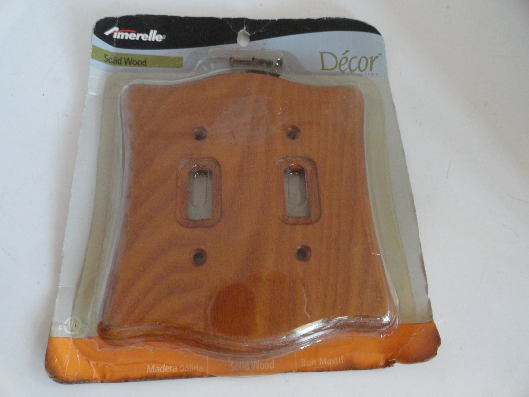 Vintage Amerelle Solid Wood Double Light Switch Plate 1980s 1990s Home ...