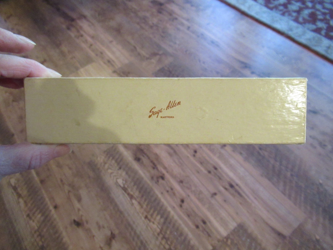 Vintage Sage-allen Cardboard Box White Long Hartford Ct. Jewelry Box ...
