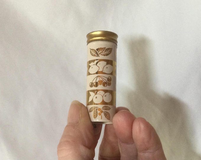 Vintage Tums Metal Container Antacid Push up Fruit Motif Gold Tone ...