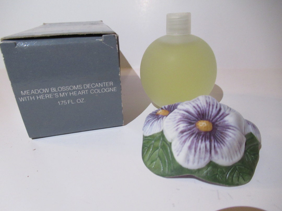 Vintage Women's Avon Cologne Decanters Here's My Heart or Field Flowers ...