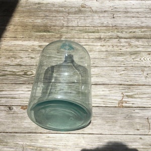 Antique 5 Gallon Glass Water Jug Light Aqua Green Glass Loose Change ...