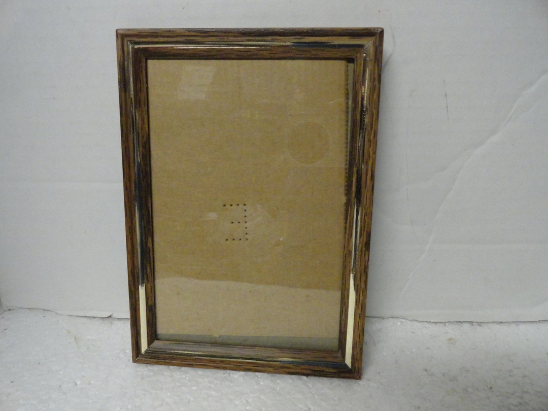 Vintage 1960s 1970s Brown Metal Wood Looking Picture Frame Photo Frame ...