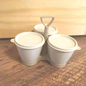 Vintage Tupperware Condiment Caddy Set of 3 Trio USA Retro Storage ...
