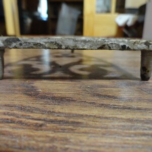 Antique Cast Iron Clothes Iron Rest Trivet Footed Silver & Rusty ...