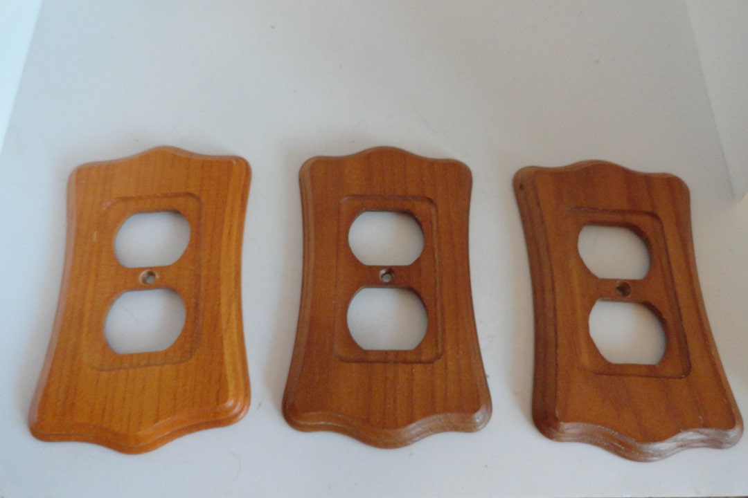 Vintage Amertac Solid Wood Outlet Cover No Screws Single Remodeling ...