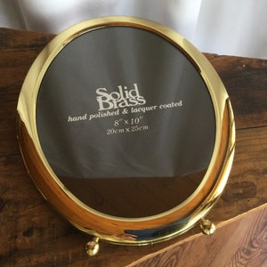 Vintage Oval Brass Picture Frame Gold Tone Metal Photo Frame Self ...