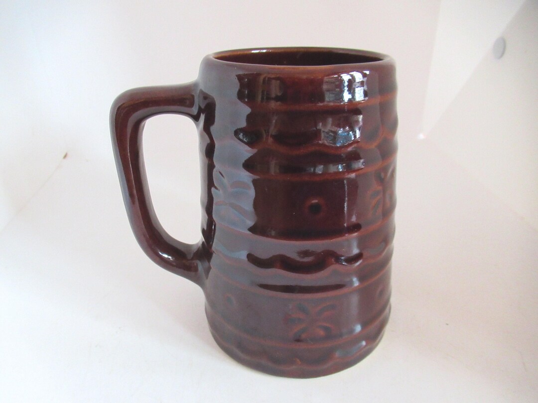 Vintage Mar-crest Mug, Daisy Dot Stein, Brown Ceramic Pottery, 1950s - Etsy