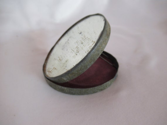 Antique Compact French Mirror Embossed E P Paris Fold… - Gem