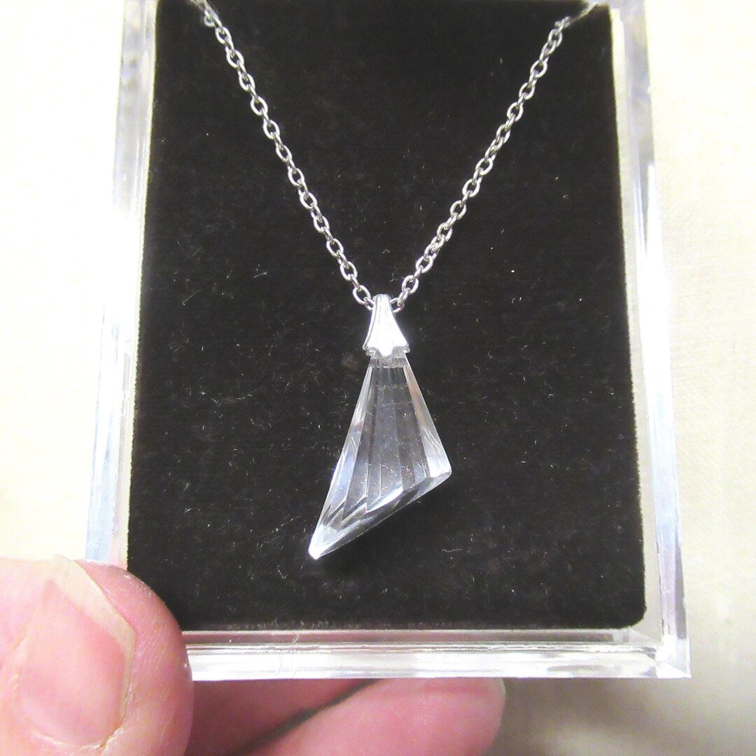 Vintage Faux Crystal Necklace Silver Tone Plastic Little Girl's ...