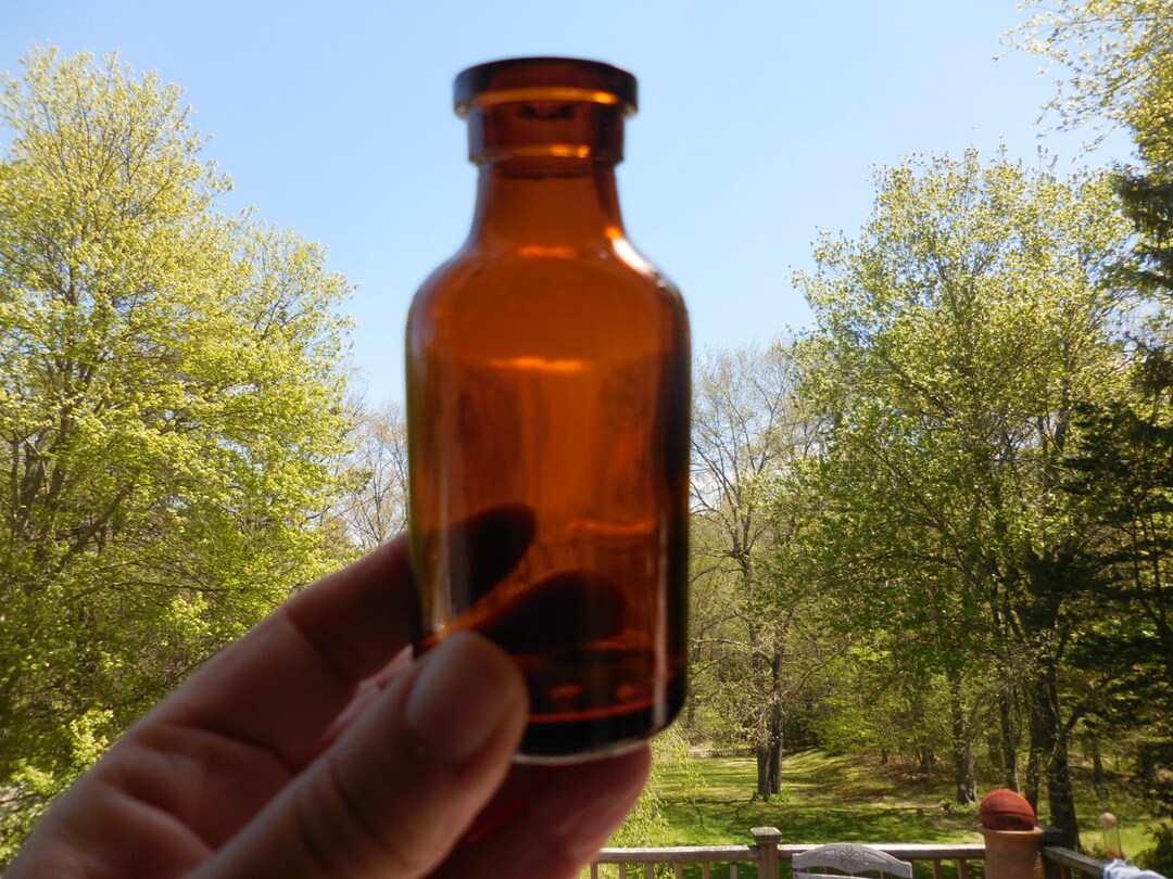 Antique Brown Glass Lysol Bottle Embossed Glass Small Laundry Bathroom ...