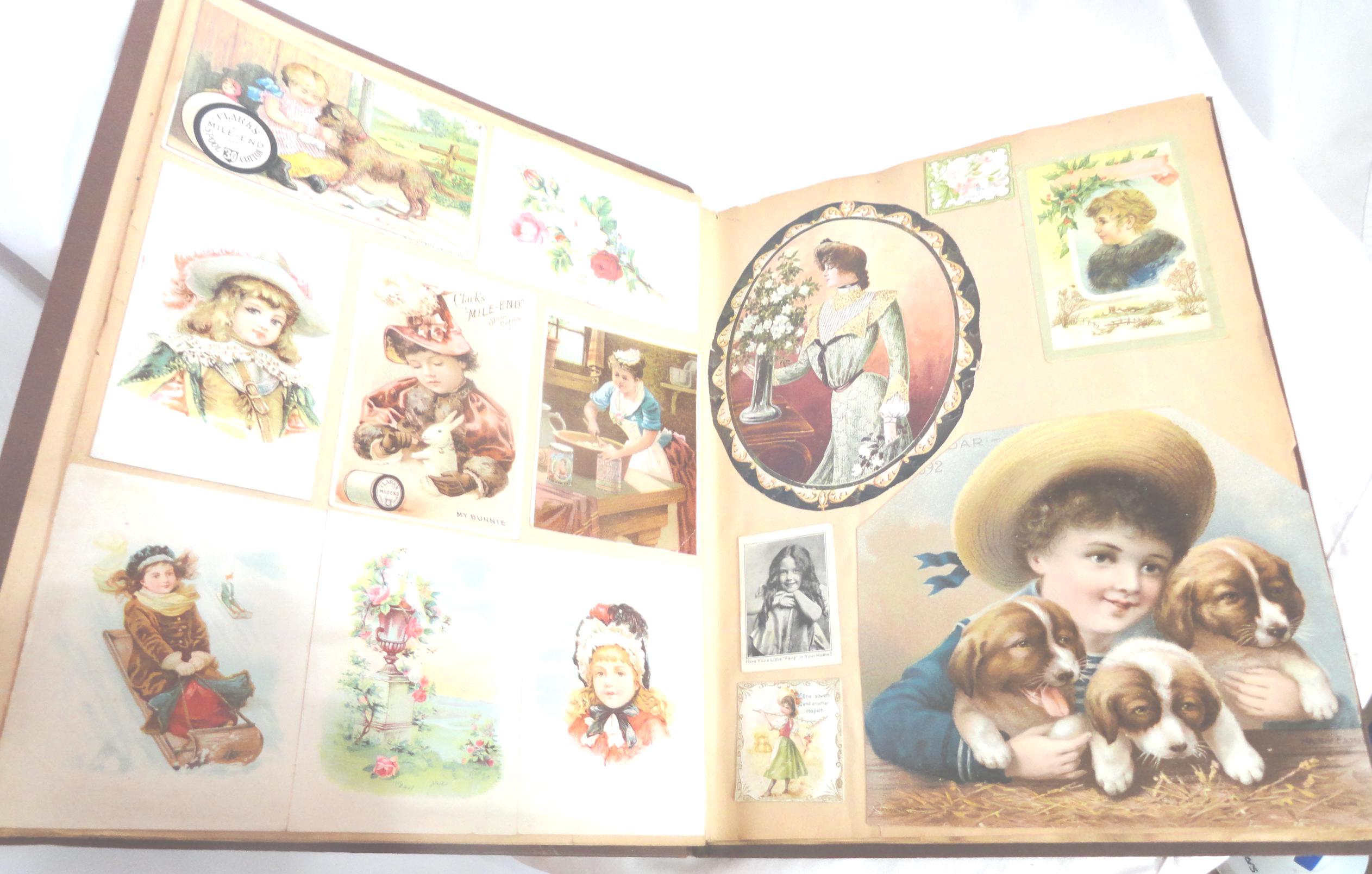 Antique Scrapbook With Gold Lettering, Scrap Book, 1800s-1900s, Full ...