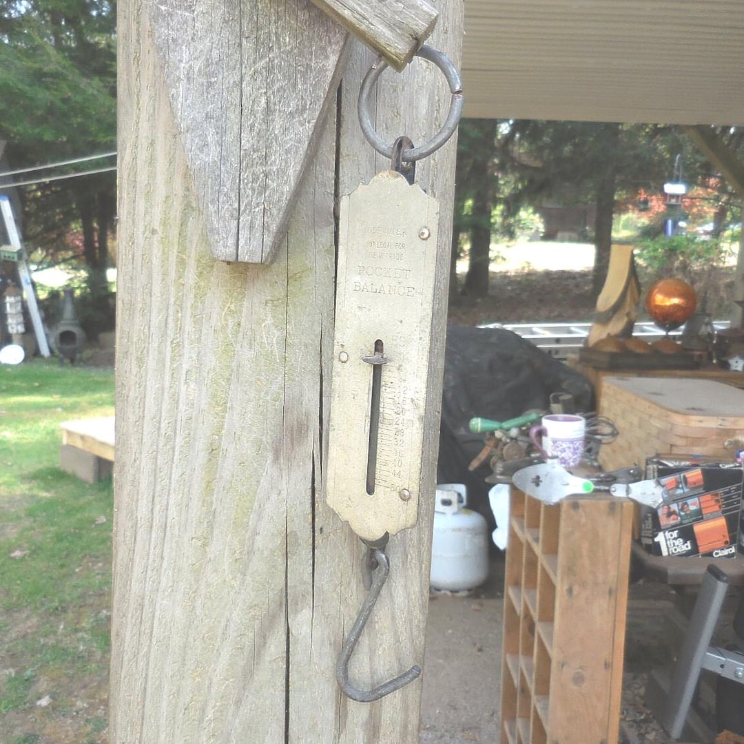Vintage Hanging Balance Scale 50lb Small Metal Rustic Kitchen Decor ...