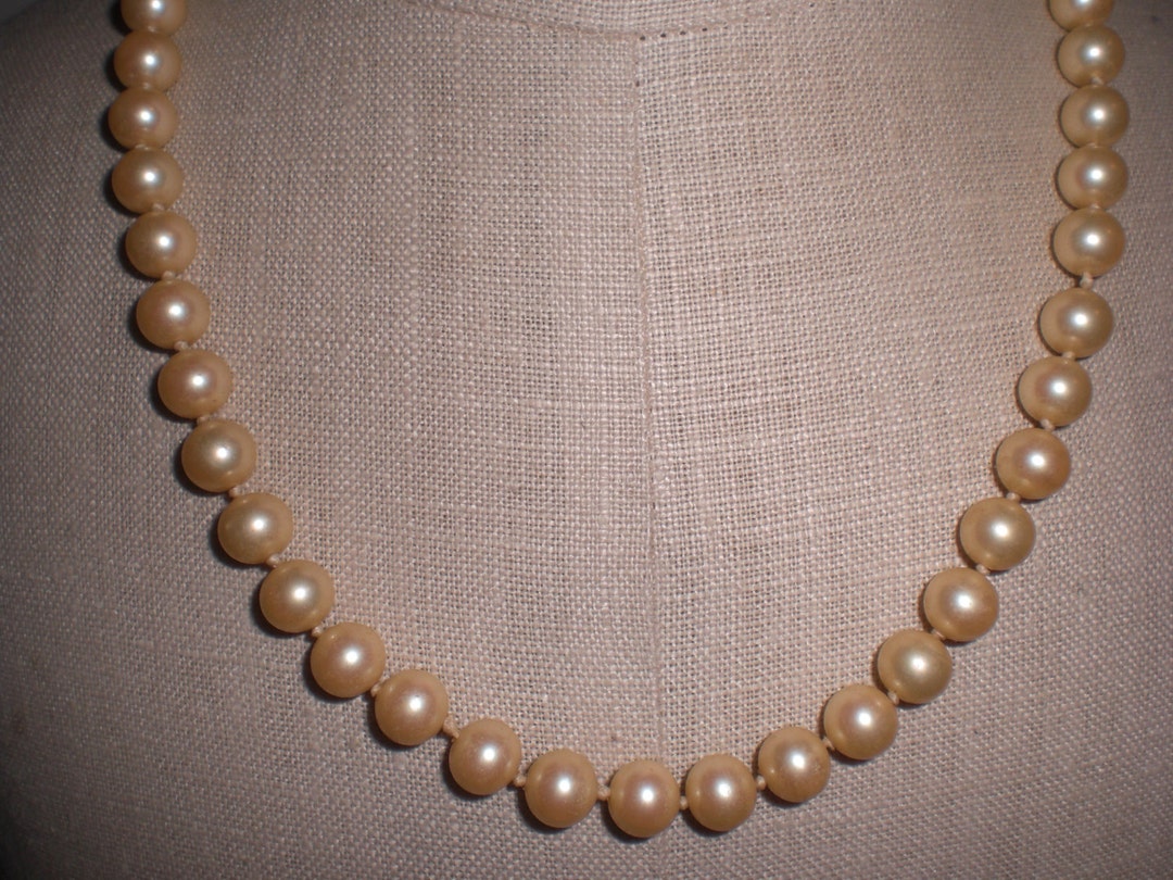 Vintage Cream Colored Pearl Necklace Luster Pearls Sterling Silver ...
