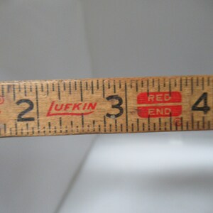 Vintage Lufkin Red End Extension Rule Wooden Ruler X46 Not Perfect 60 ...