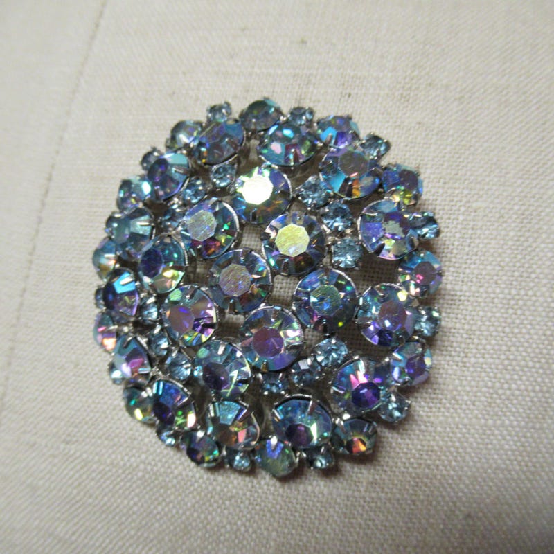 Blue Rhinestone Pin - Etsy