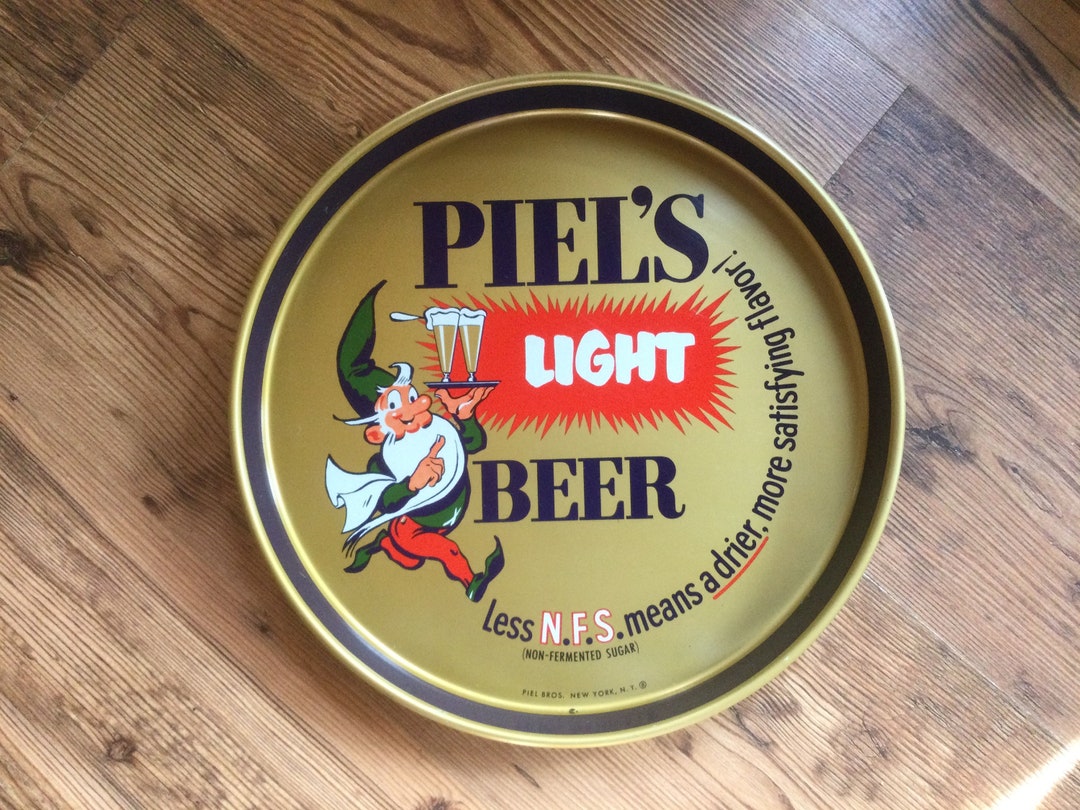 Vintages Piel's Light Beer Tray Blue Gold White Red Round Metal 1970s ...