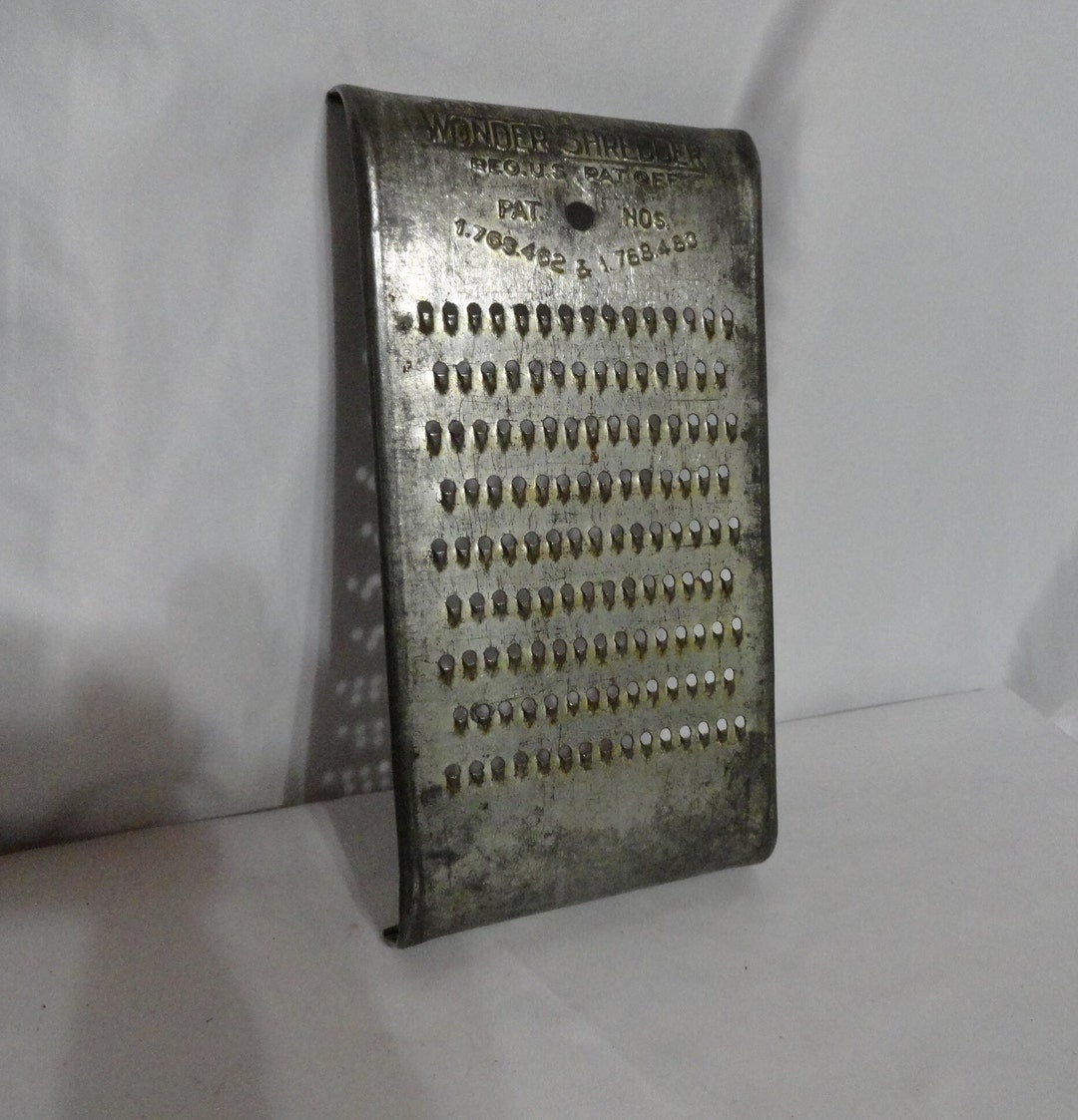 Vintage Food Grater the Wonder Shredder Metal Kitchen Utensil Dicer ...