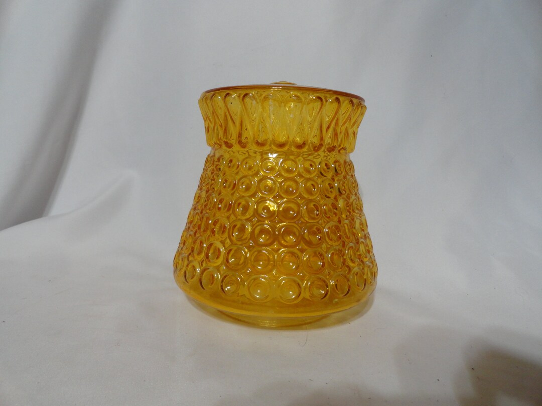 Vintage Outdoor Porchlight Topaz or Orange Colored Glass Shade Small ...