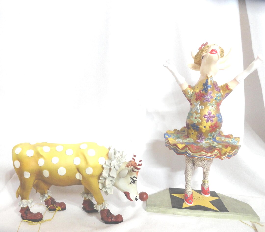 Vintage Cow Parade Figurine Choice Dancing Diva or Clown - Etsy