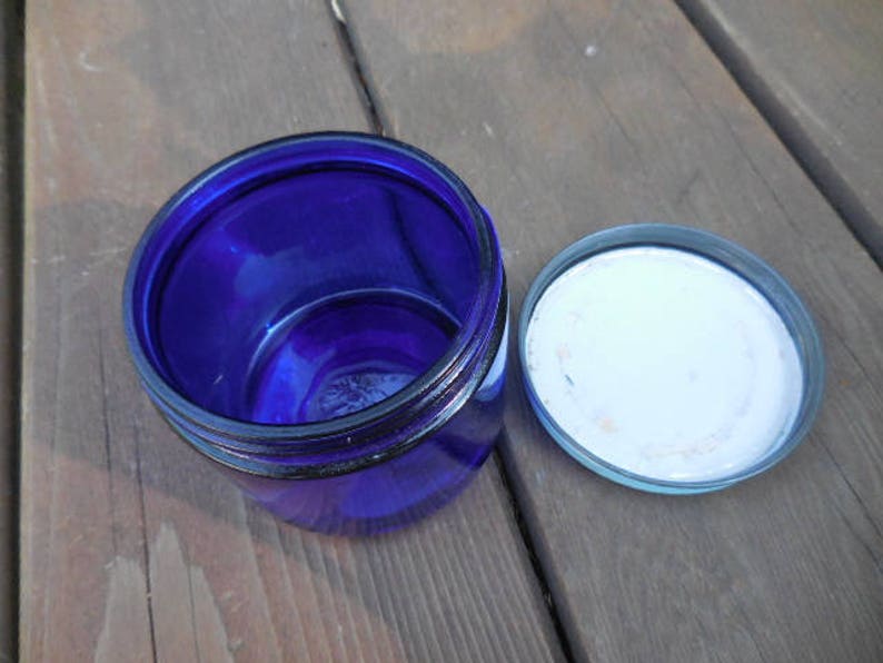 Vintage 1950s Cobalt Blue Noxzema Glass Jar | Etsy