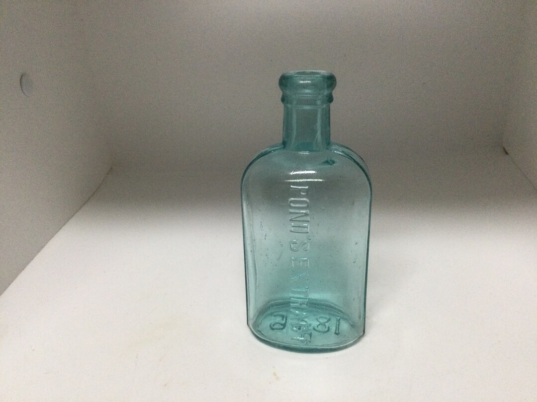 Antique Light Aqua Pond's Extract Bottle Embossed Cork Top Bottle ...