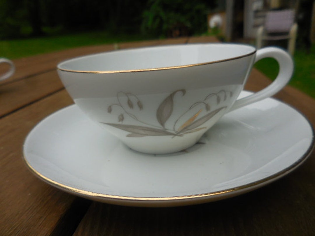 Vintage Teacup & Saucer Set Kaysons Fine China golden Rhapsody Pattern ...