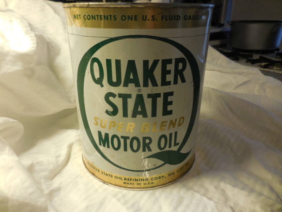 Vintage Quaker State One Gallon Can Super Blend Motor Oil Large Can ...