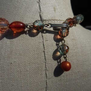 Vintage Women's Rusty Orange Necklace Plastic Silver Tone - Etsy