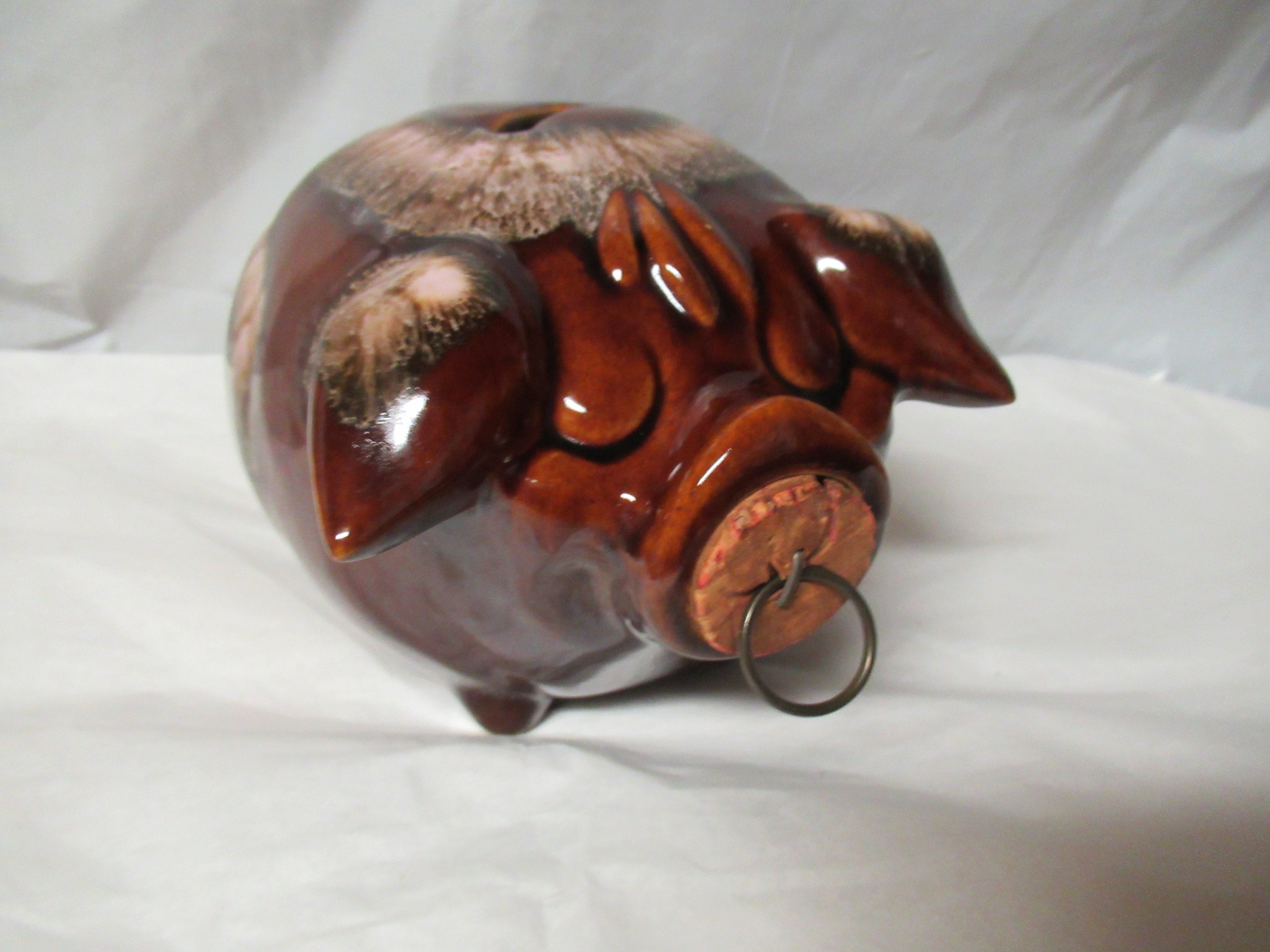 Vintage 1950s Hull Pottery Corky Pig Brown Drip | Etsy