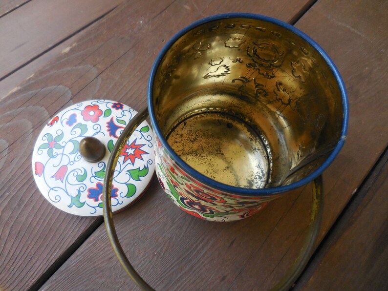 Vintage 1960s Metal Can Tin Embossed Flower Design | Etsy