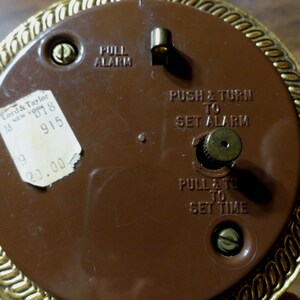 Vintage Stylebuilt Electric Alarm Clock Gold Tone Small Round Home ...