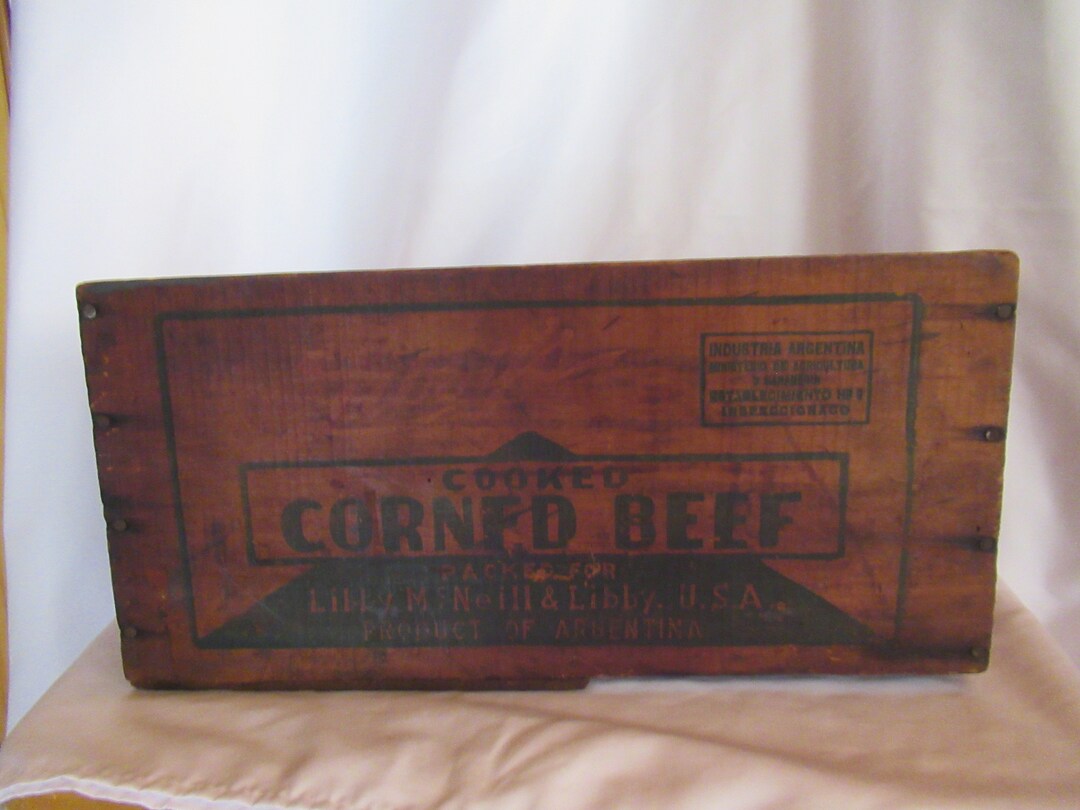 Vintage Libby's Corned Beef Partial Crate Repurpose Rustic Wood ...