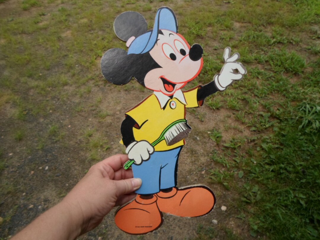 Tenture murale vintage Mickey Mouse en carton découpé, collection Walt ...