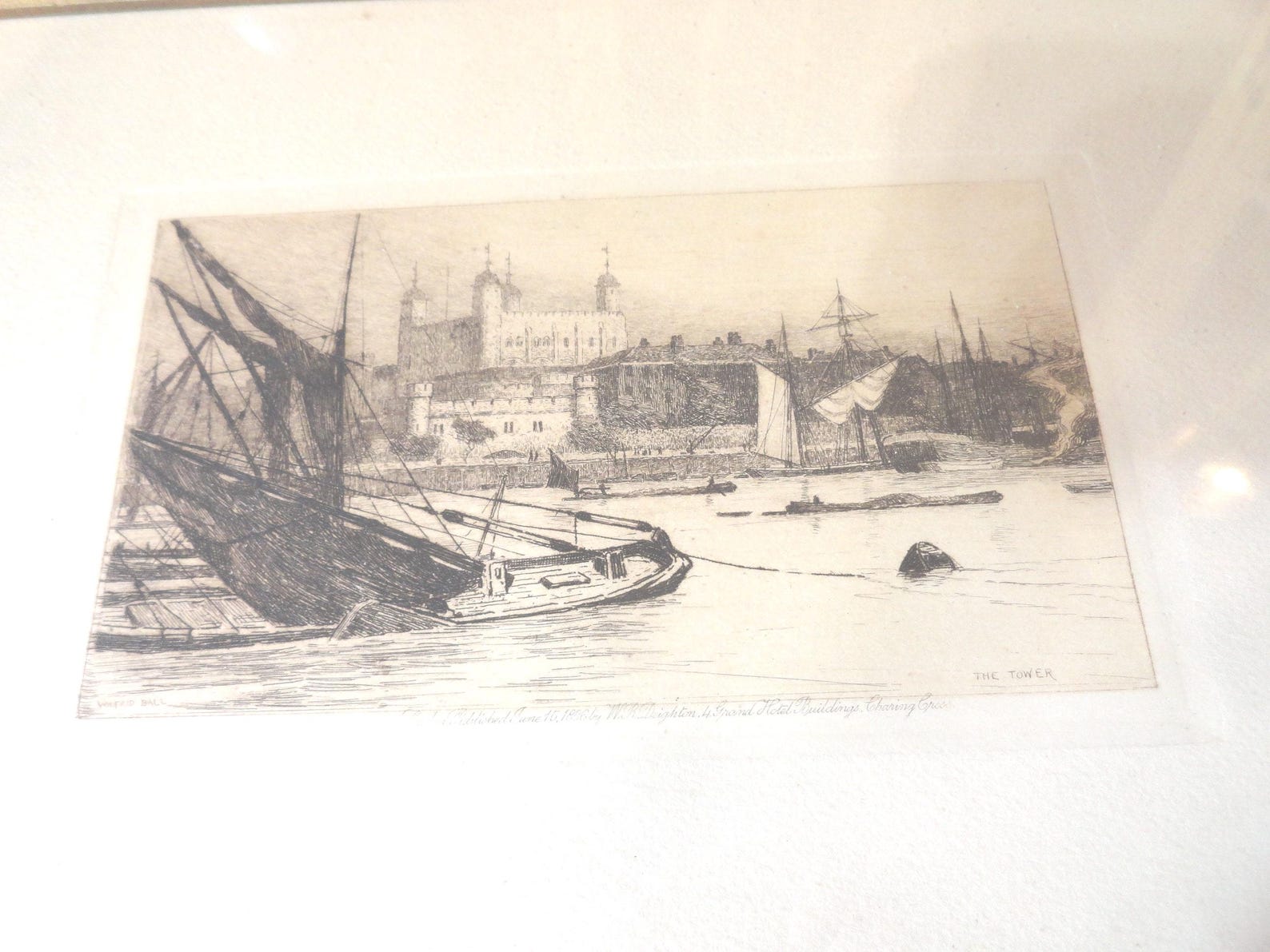 Antique the Tower by Wilfrid Ball Etching Wall Decor, Charing Cross ...