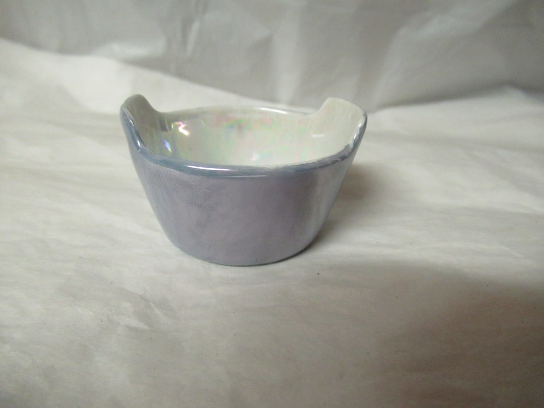 Vintage Miniature Blue Salt Cellar Light Blue Salt Dip Lusterware ...