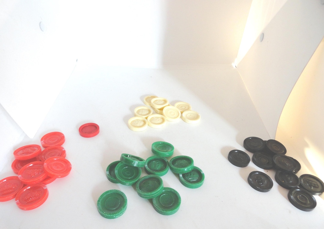 Vintage Colored Plastic Checker Piece Choice: Red, Green, Black, off ...