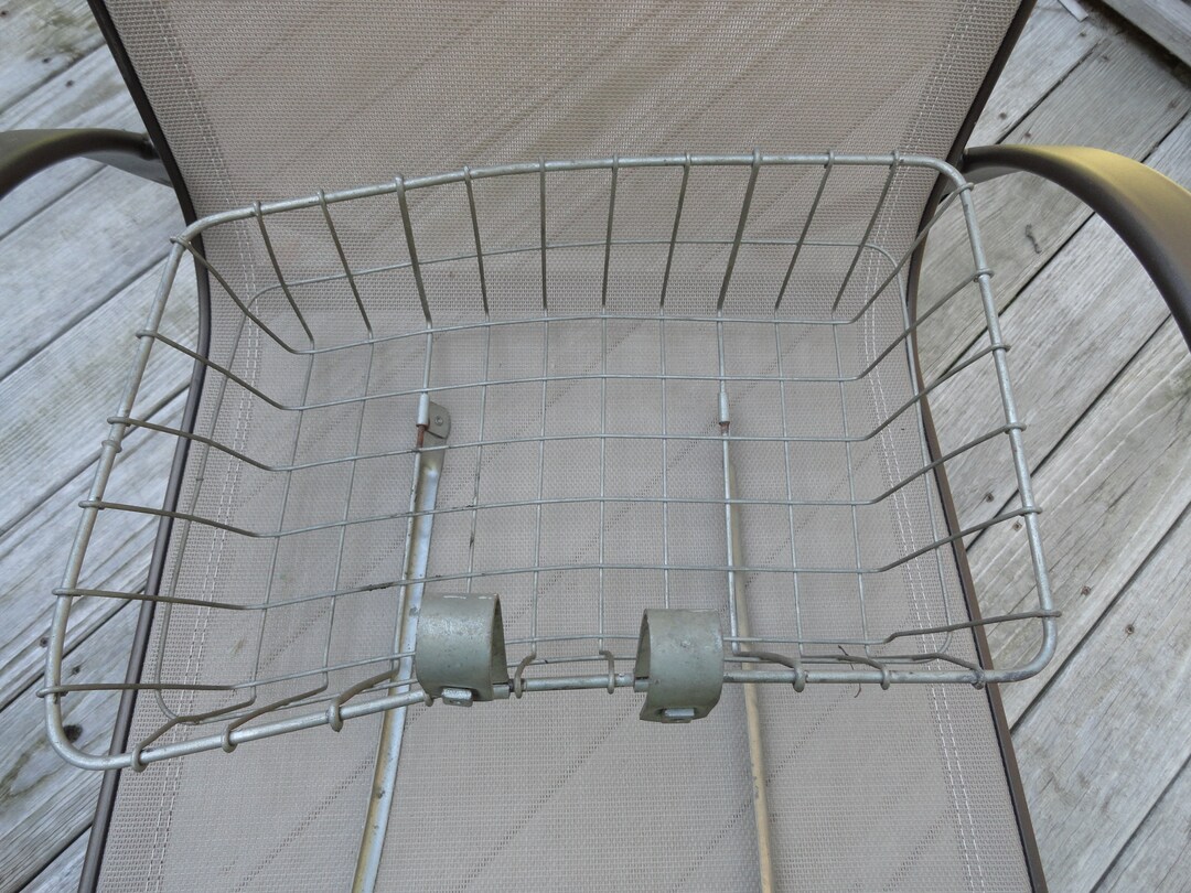 Vintage Front Bicycle Basket Wald Wire Bike Basket & Braces Silver Tone ...