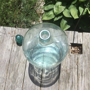 Antique 5 Gallon Glass Water Jug Light Aqua Green Glass Loose Change ...