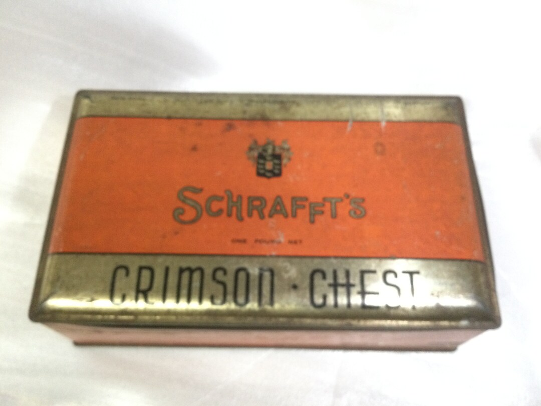 Vintage Schrafft's Crimson Candy Tin, Art Deco Collectible - Etsy