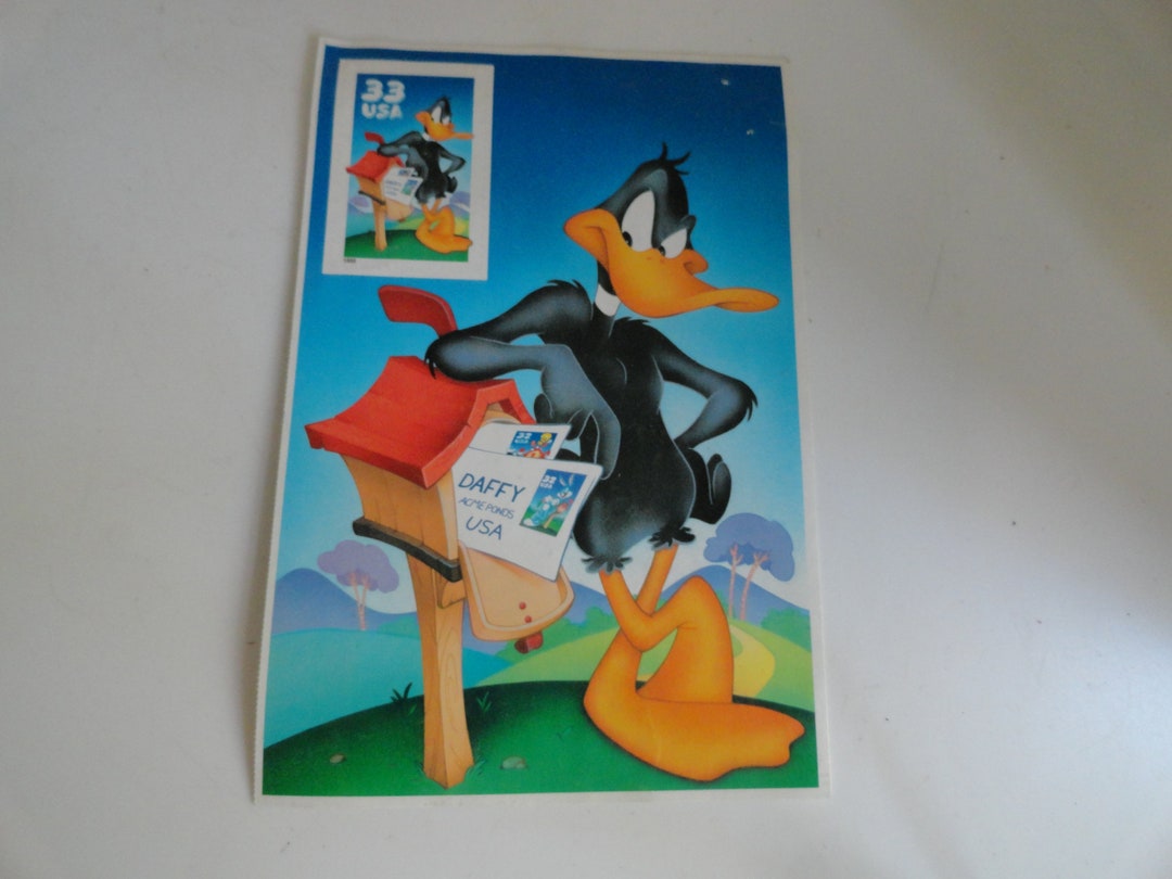 Vintage Looney Tunes Postage Stamp Character USPS Daffy Duck or Wile E ...