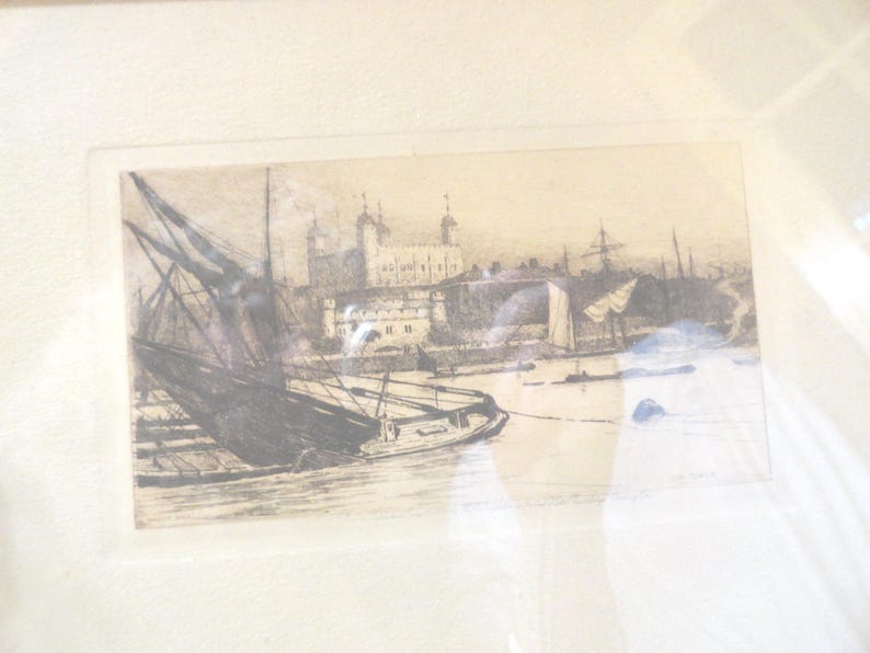 Antique the Tower by Wilfrid Ball Etching Wall Decor, Charing Cross ...