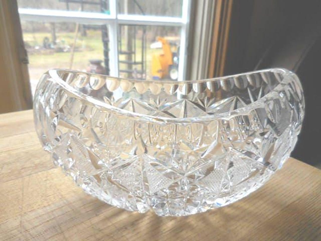 Vintage Cut Crystal Canoe Shape Dish, Clear Home Decor, 1940s-60s - Etsy