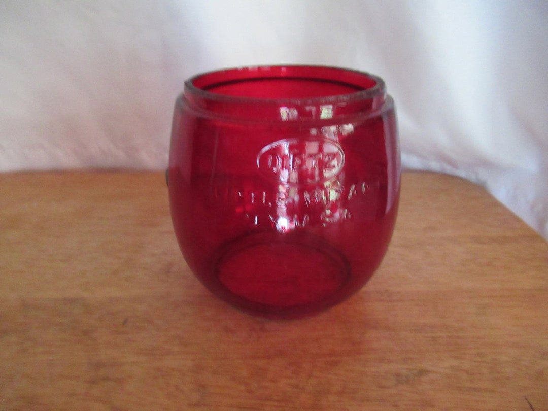 Vintage Dietz Little Wizard Red Glass Globe Replacement Lantern Glass ...