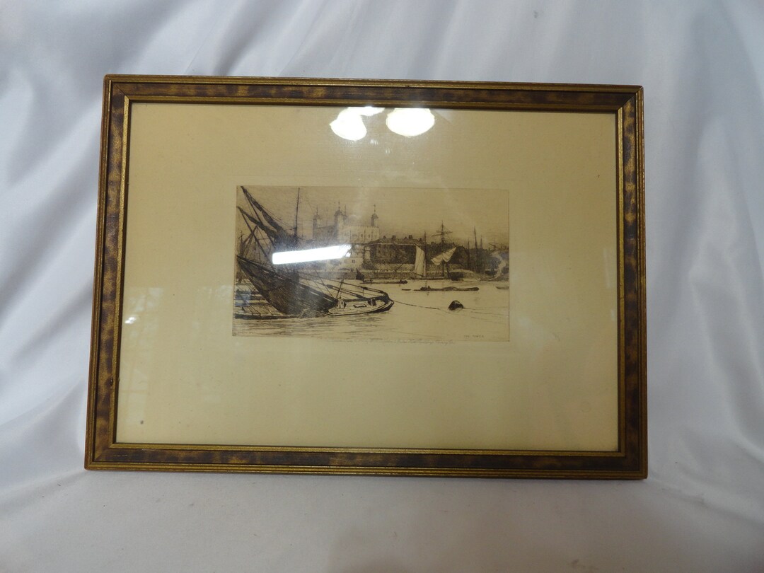 Antique Wilfrid Ball Etching Wall Hanging Charing Cross London ...