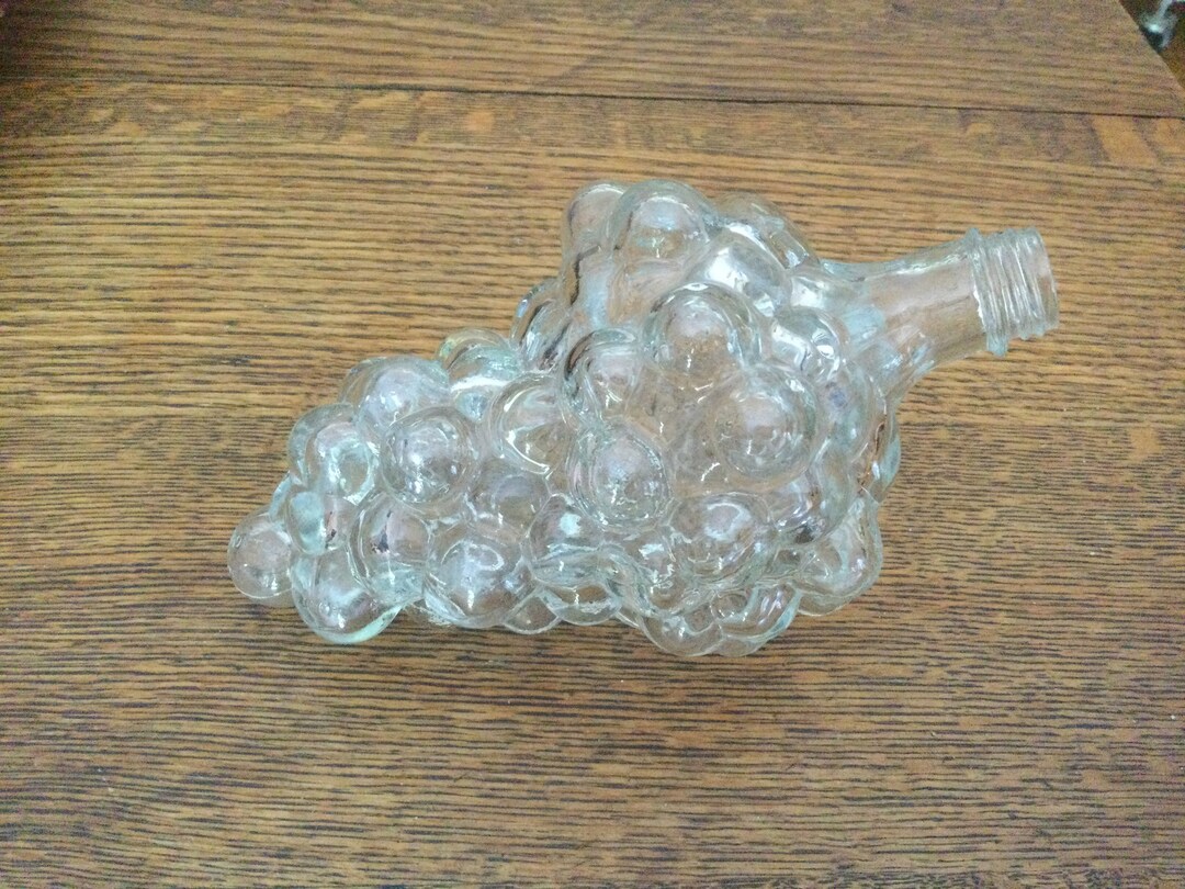 Vintage French Grape Cluster Decanter Bottle Choice: Clear, Yellow ...