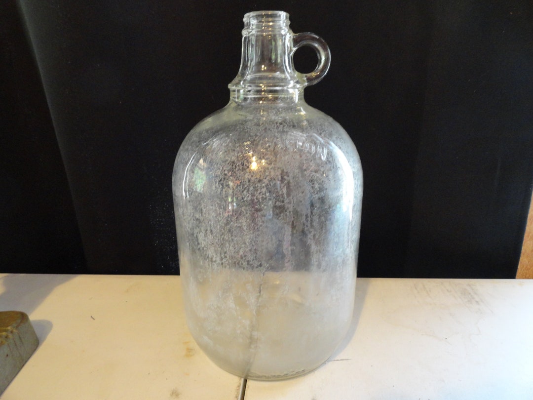 Vintage One Gallon Clear Glass Jug Duraglas Large Owens-illinois Glass ...