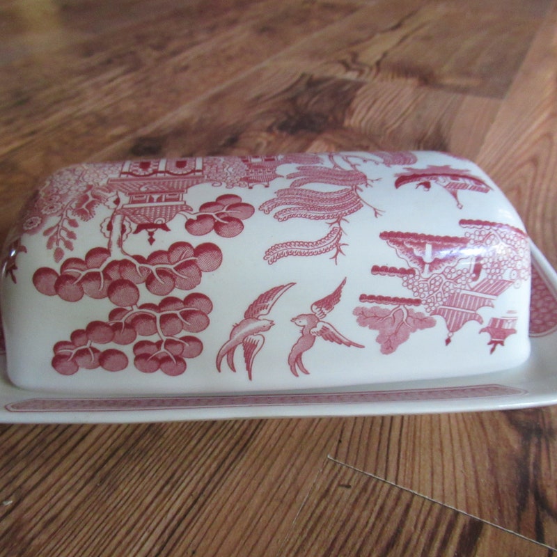 Red Butter Dish - Etsy