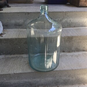 Antique 5 Gallon Glass Water Jug Light Aqua Green Glass Loose Change ...
